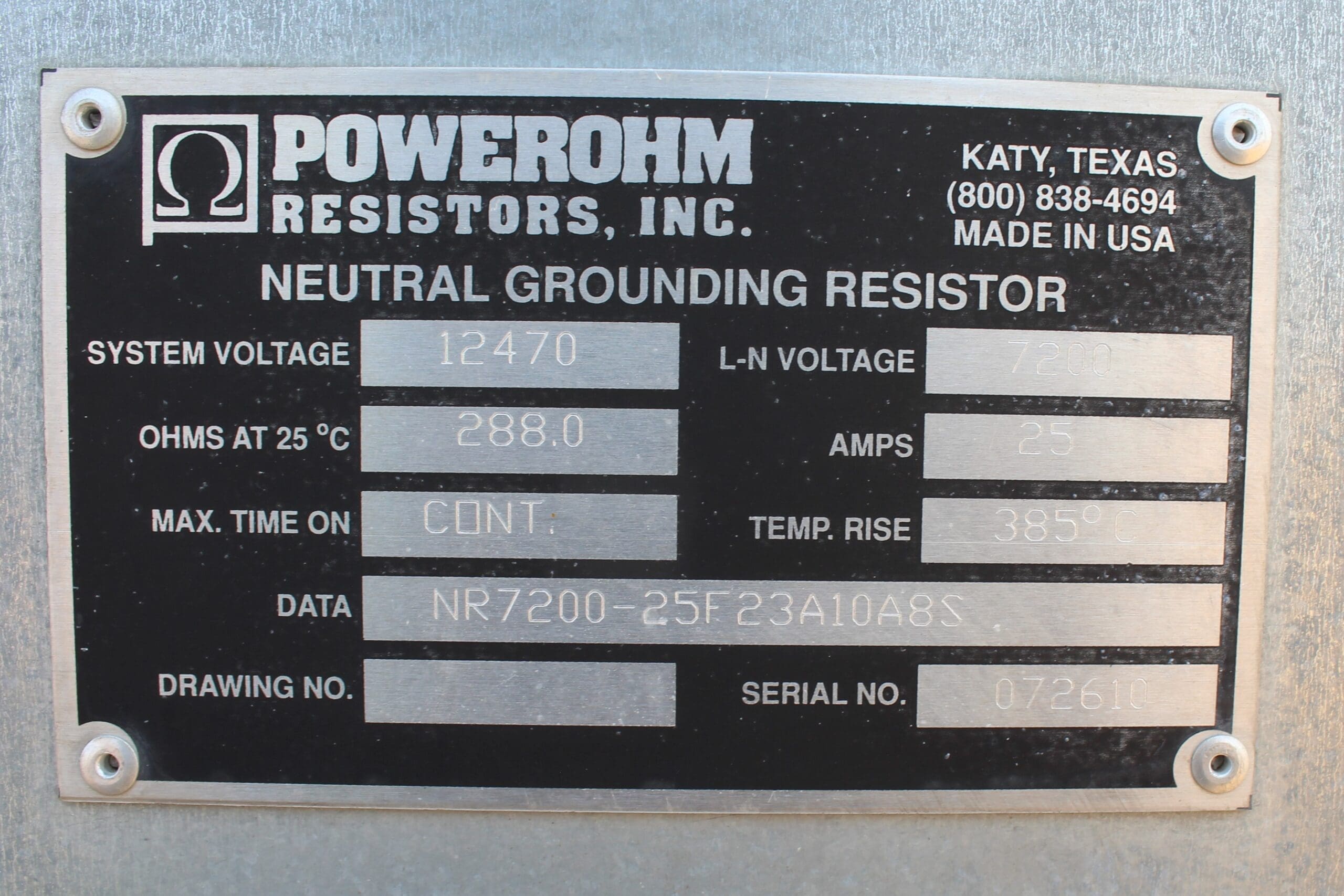 Powerohm Resistors - Natural Grounding Resistor - MES Equipment
