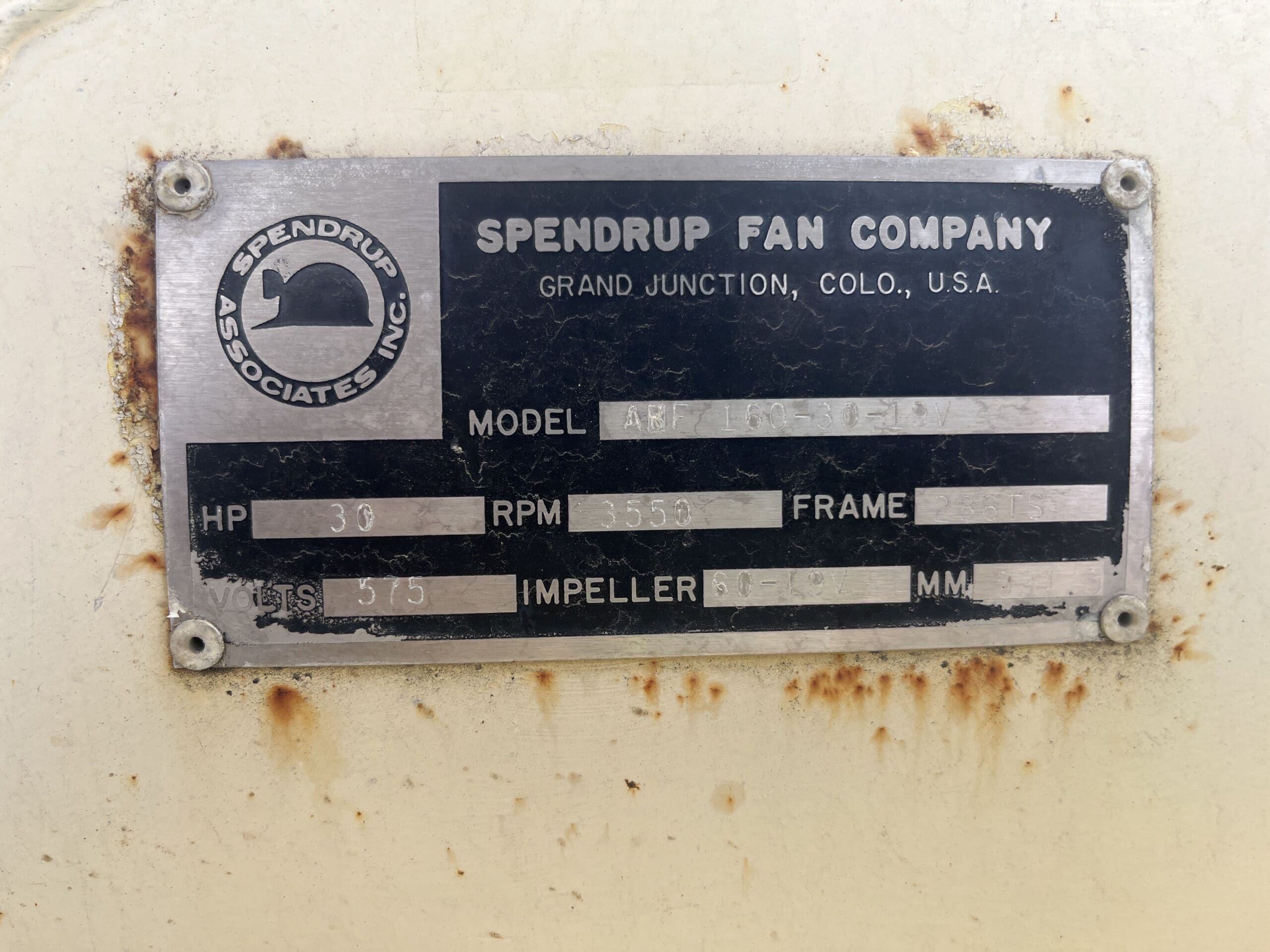 Spendrup Fan - Model AMF-160-30-19V - MES Equipment