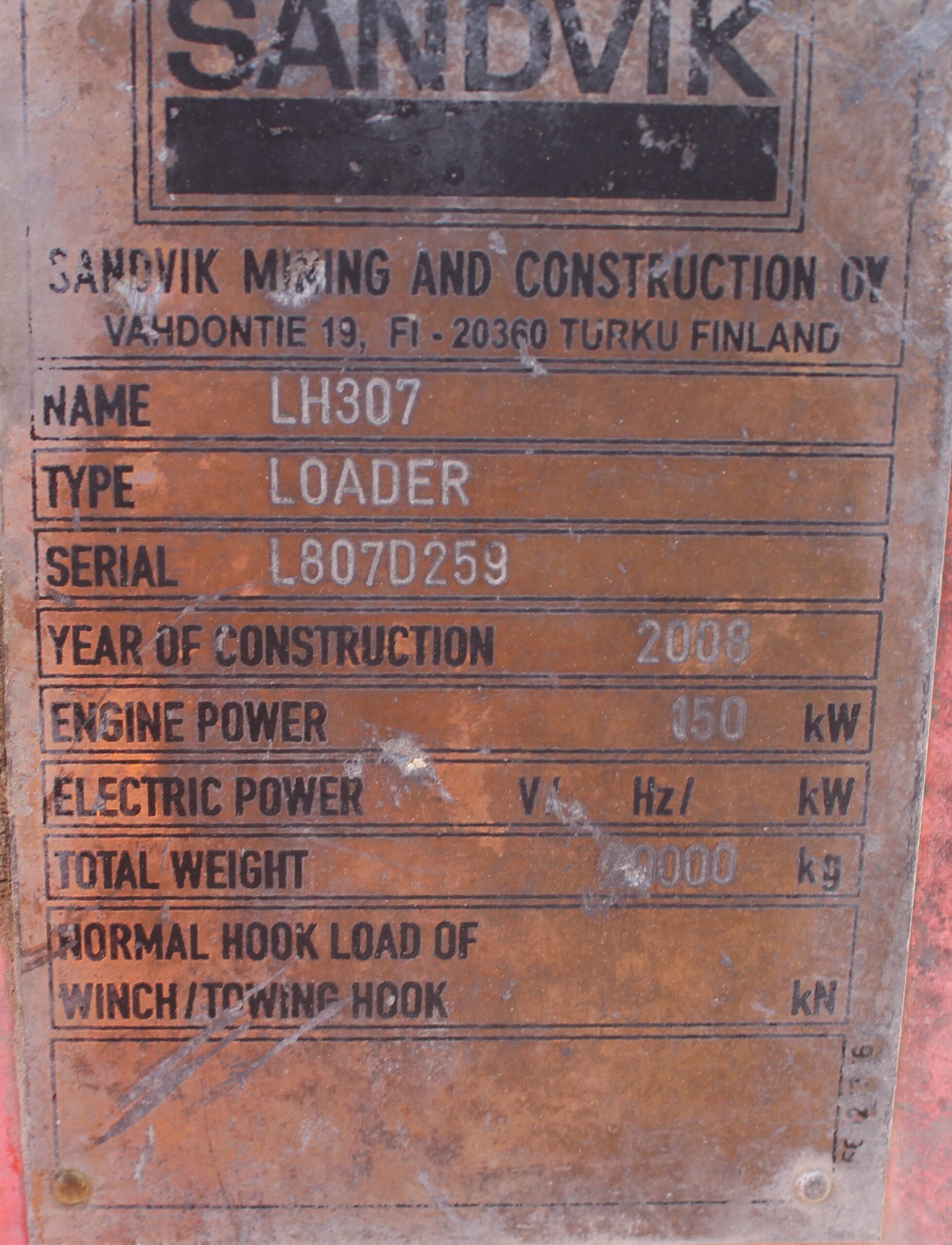 Sandvik Toro LH307 - Mining Equipment & Supply LLC